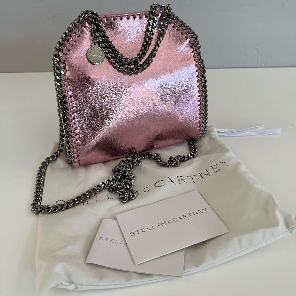 Auth Stella Mccartney Metallic Leather Bag - Gem